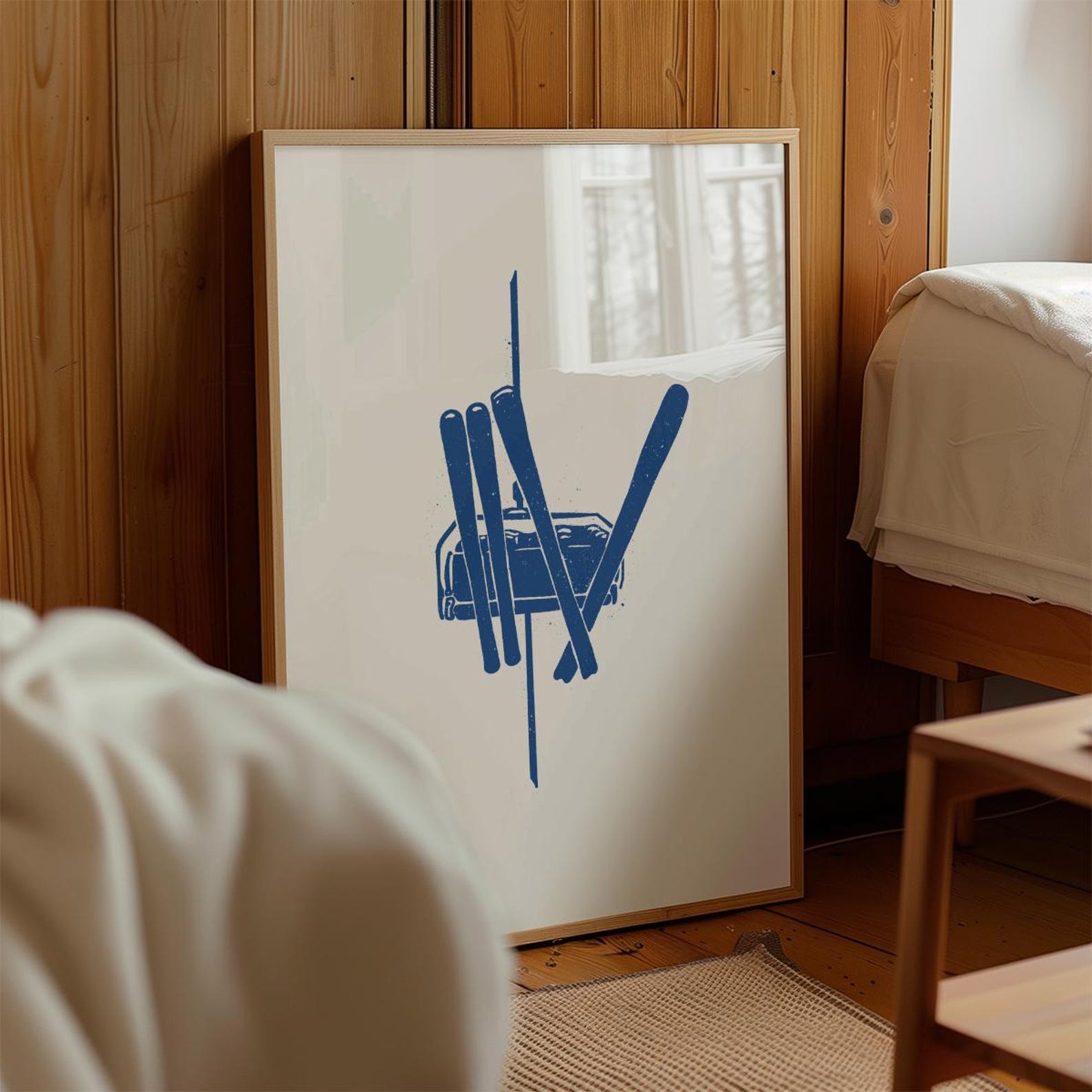 Ski Lift Art Print | Blue Alpine, Ski Chalet Decor - Etsy