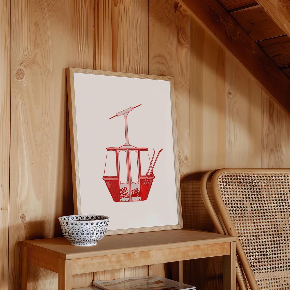 Retro Ski Gondola Poster | Vintage Alpine Art (digital Download) - Etsy