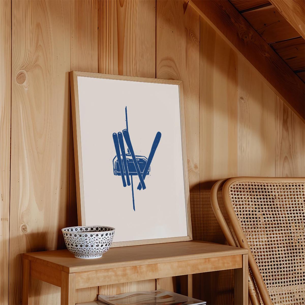 Chair Lift Blue | Skiing Poster, Alpine Art, Ski Print, Ski Poster, Ski ...