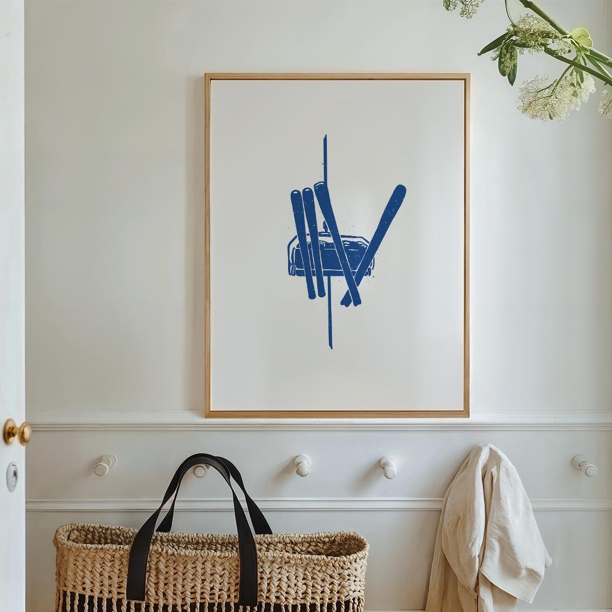 Chair Lift Blue | Skiing Poster, Alpine Art, Ski Print, Ski Poster, Ski ...