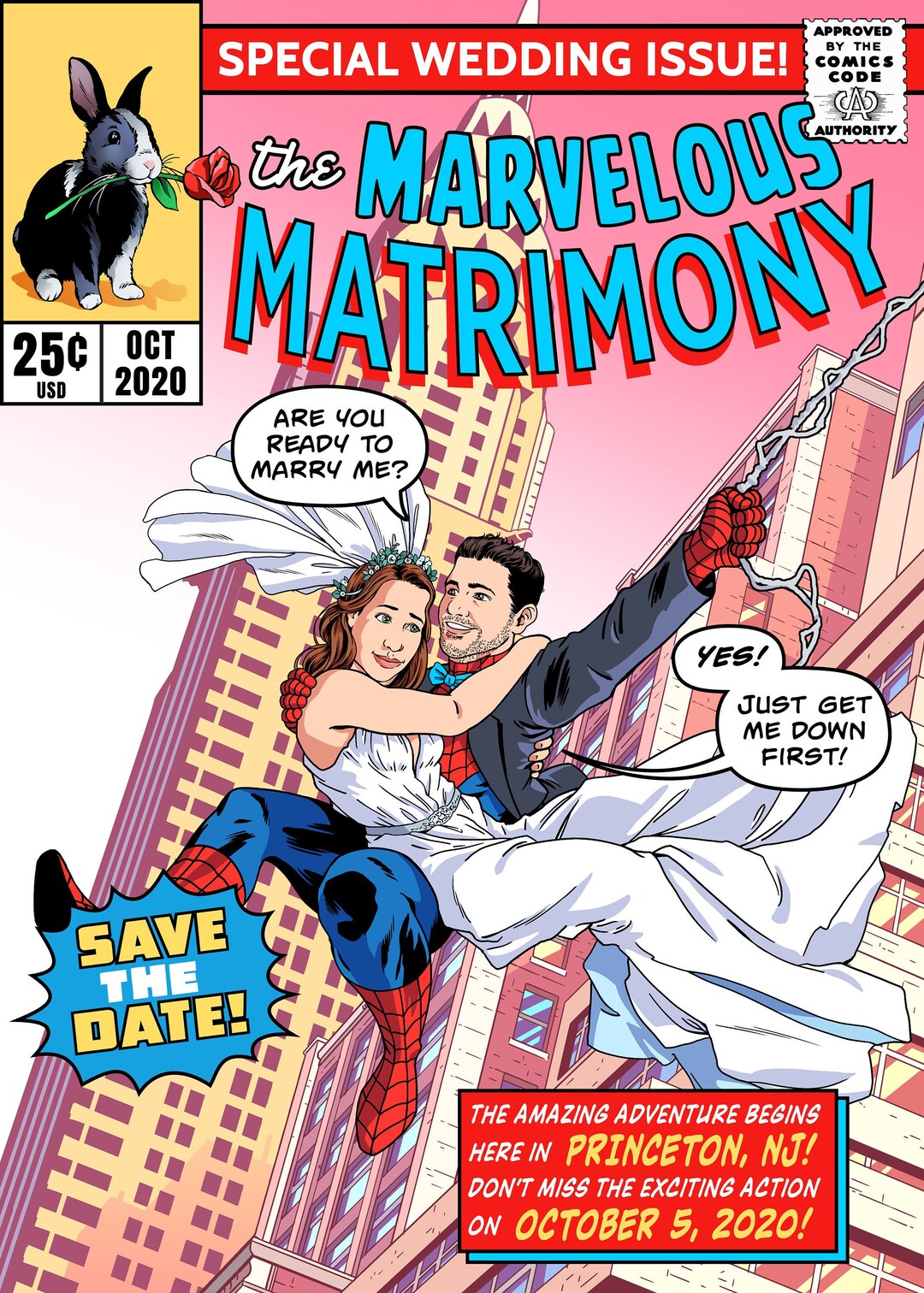 Comic-style Save the Date - Etsy