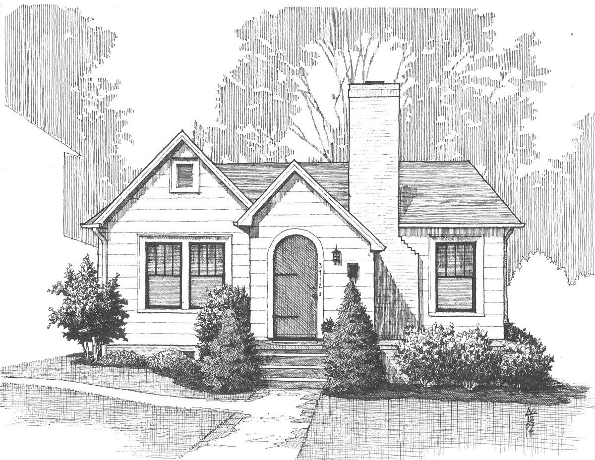 Custom Home Portrait Housewarming Gift House Drawing | Etsy