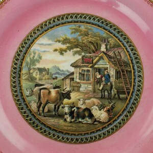Antique F&R Pratt Pink Plate "the Red Bull Inn", 123 Border, 8.625 ...