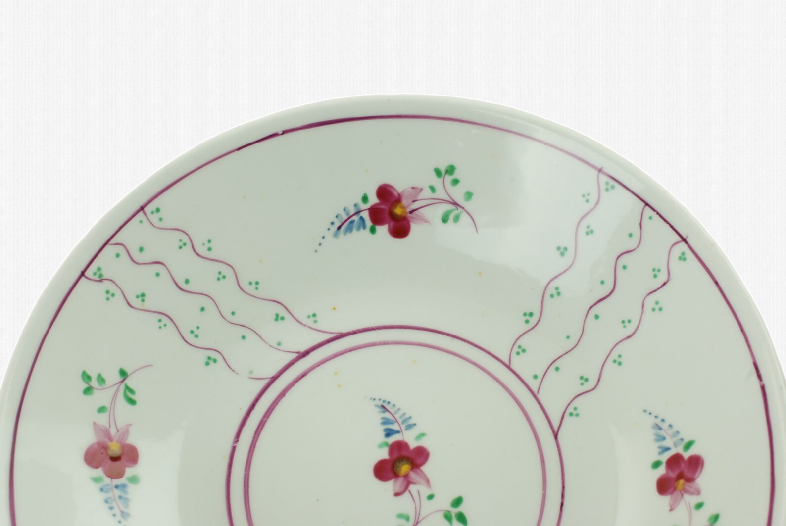 Antique Hand Painted Porcelain 5.5 Bowl With Floral and Foliate Motif ...
