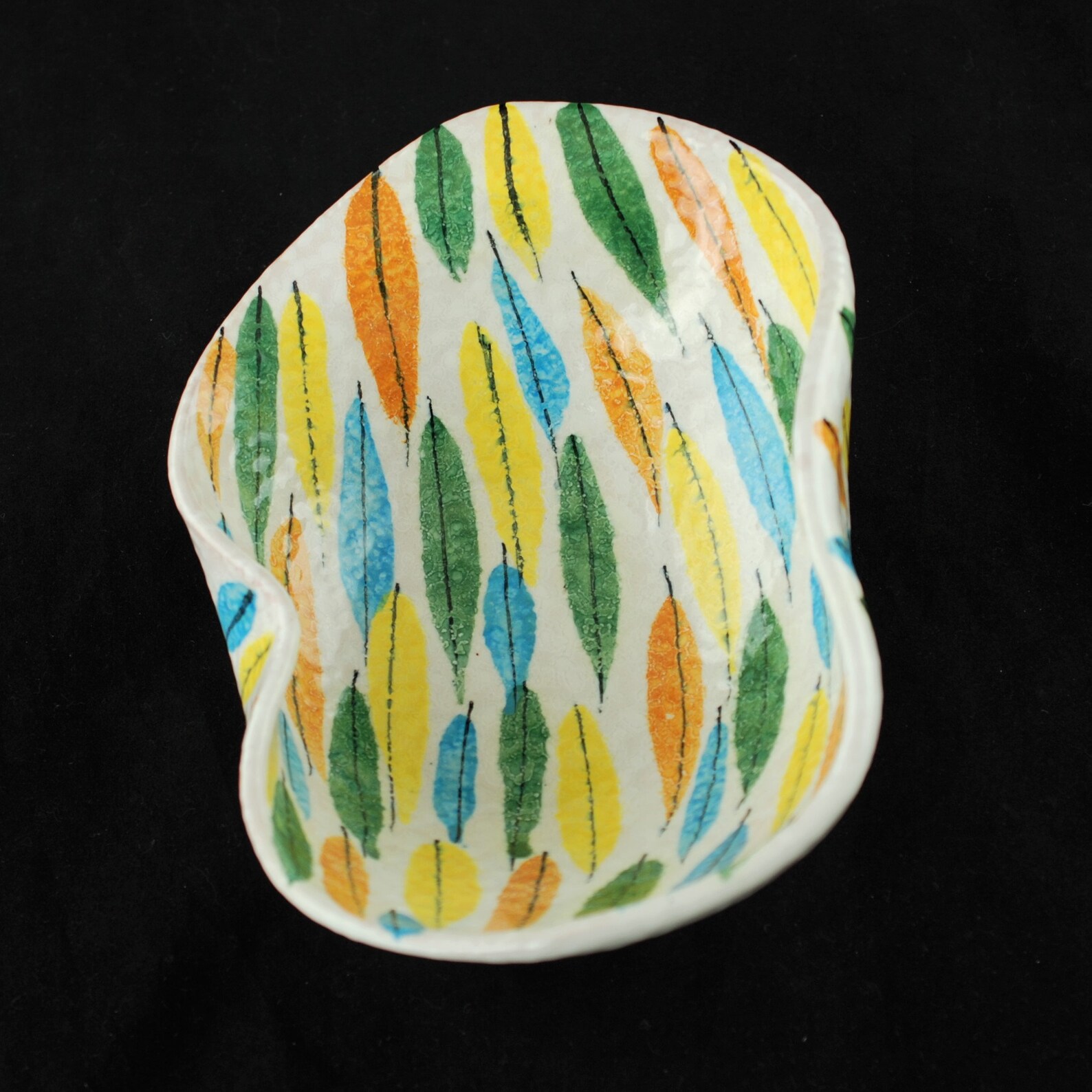 Vintage Bitossi Italy Piume Multi-Color Feather Ceramic Bowl | Etsy