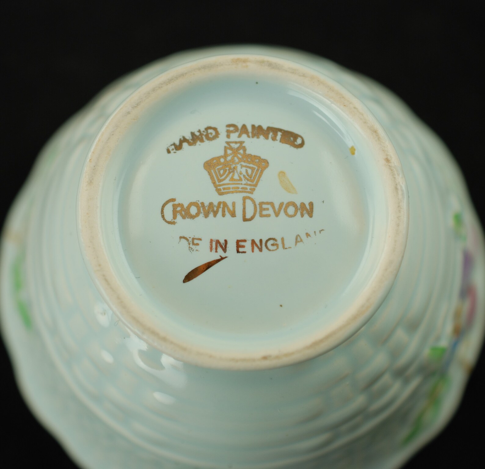 Vintage Crown Devon Made in England Hand Painted Blue | Etsy