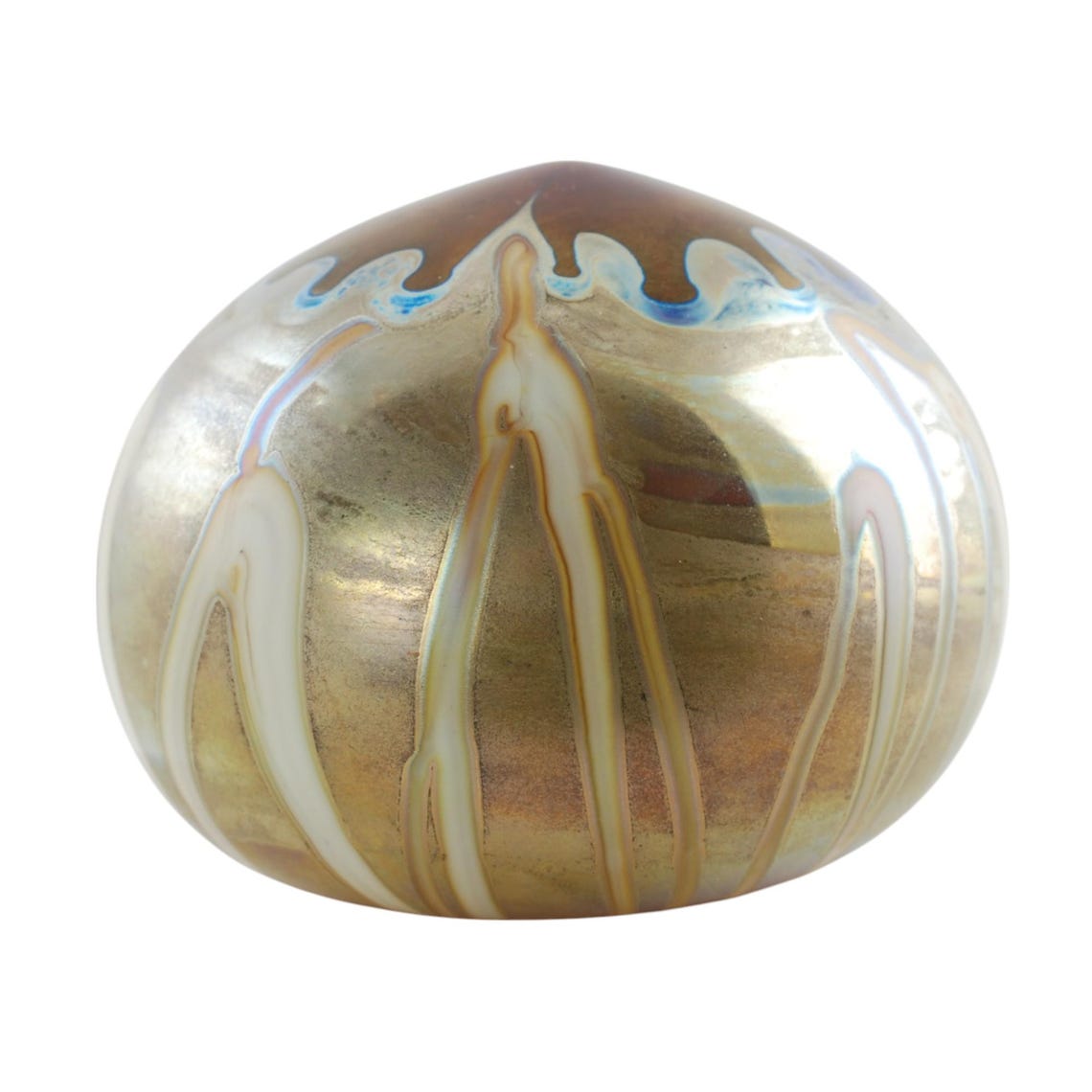 Vintage Stephen Fellerman Hand Blown Iridescent Art Glass Paperweight ...