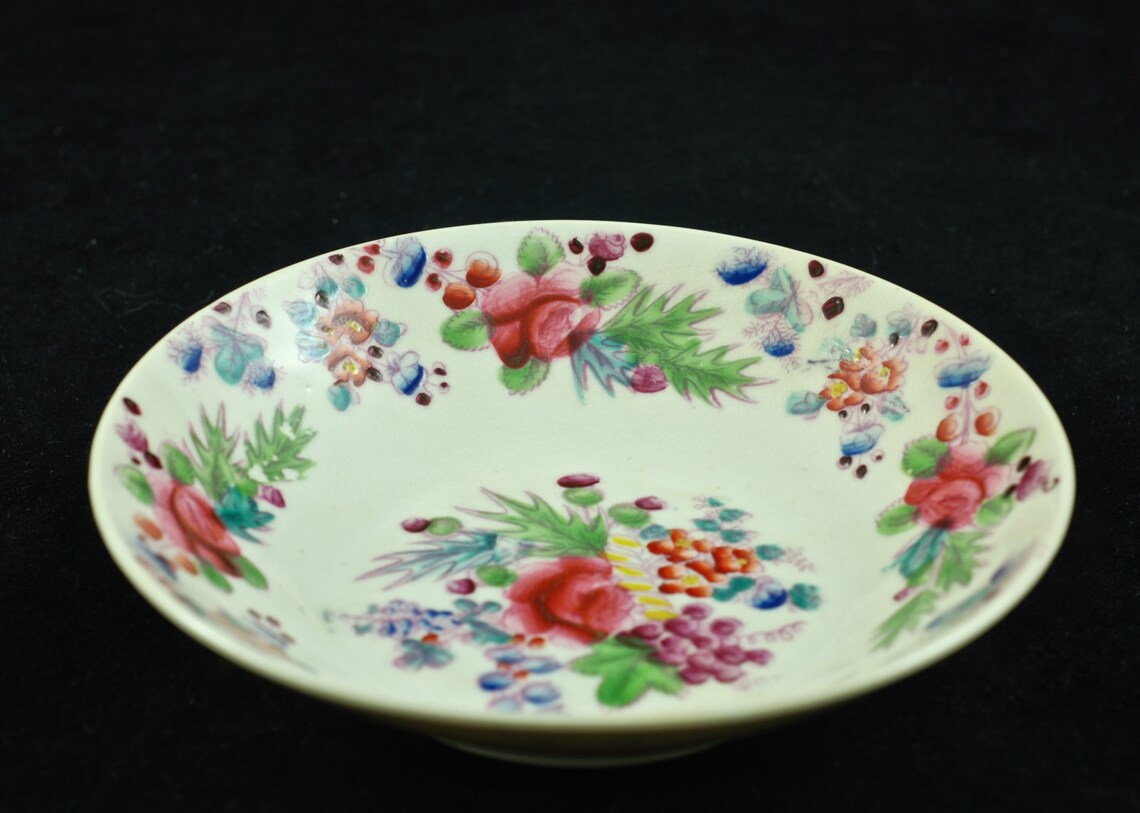 Antique English Rose and Thistle Pattern Hand Painted - Etsy