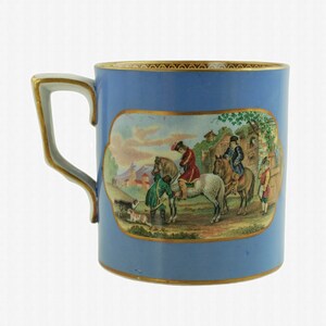 Large Antique Blue Prattware Gilt Trimmed Mug Featuring 'the Stone ...
