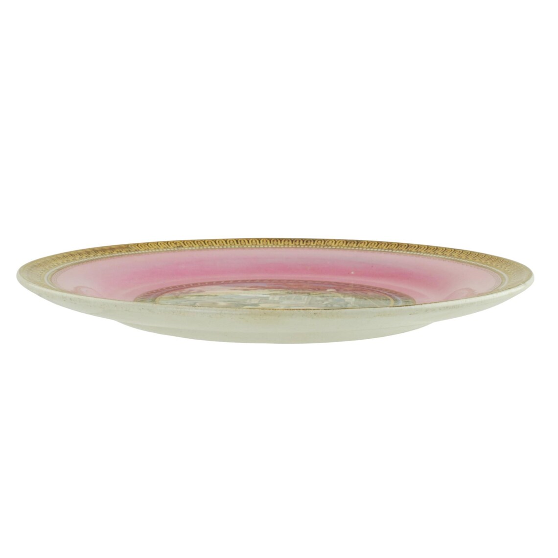 Antique F&R Pratt Pink Plate "the Red Bull Inn", 123 Border, 8.625 ...