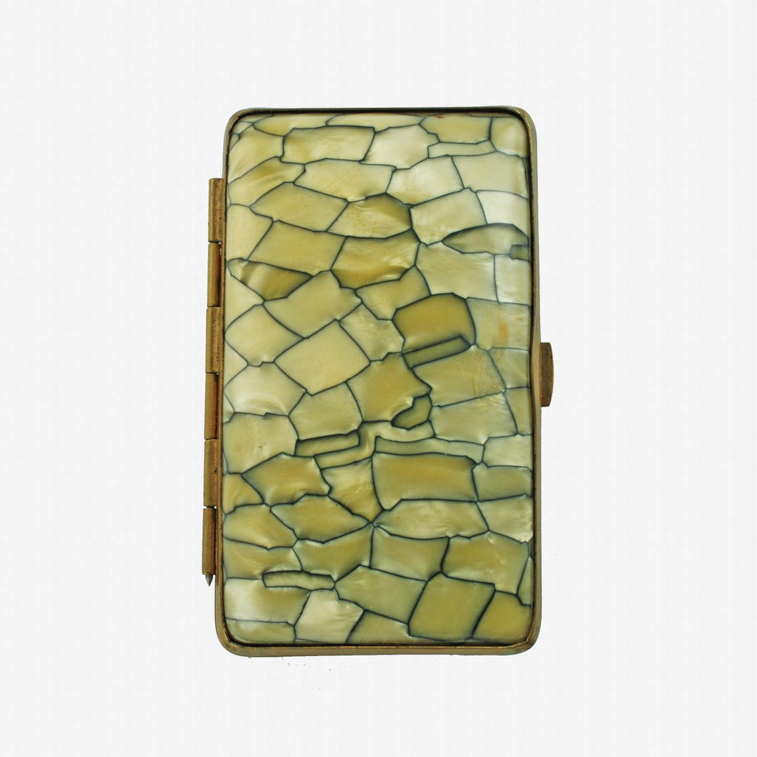 Vintage Celluloid Faux Reptile Skin Cigarette Case With Original ...
