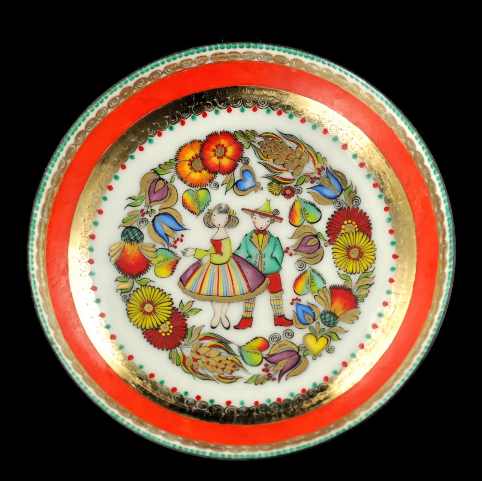 Vintage Austrian Hand Made HM Enameled Copper 6 Folk Art | Etsy