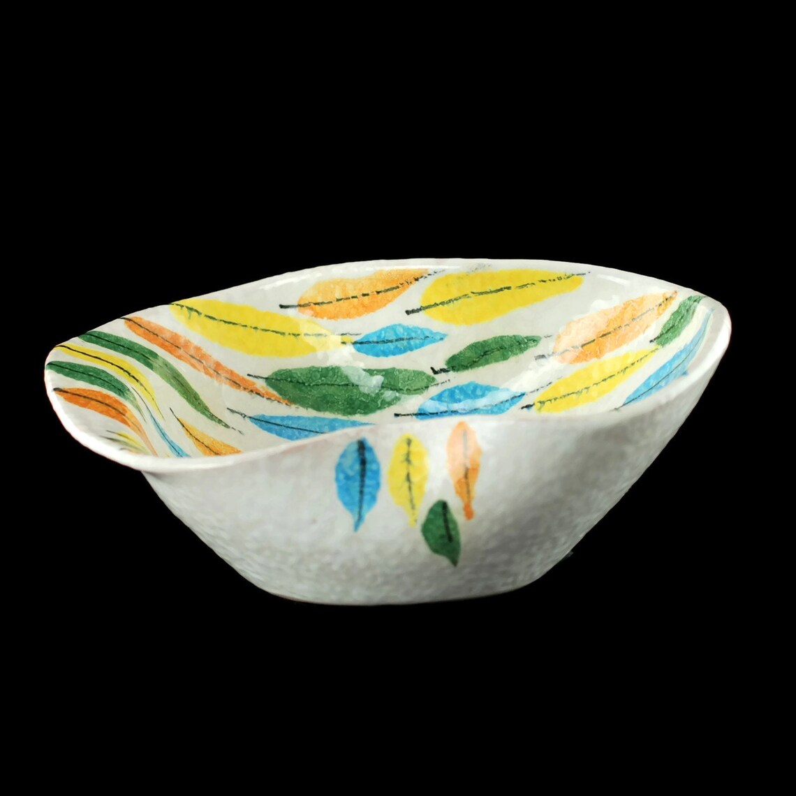 Vintage Bitossi Italy Piume Multi-Color Feather Ceramic Bowl | Etsy