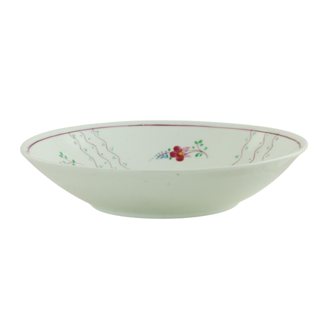 Antique Hand Painted Porcelain 5.5" Bowl With Floral and Foliate Motif ...