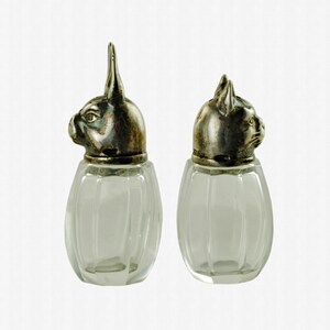 Vintage Baccarat Crystal Double Salt Dip With Cat and Rabbit Head Salt ...