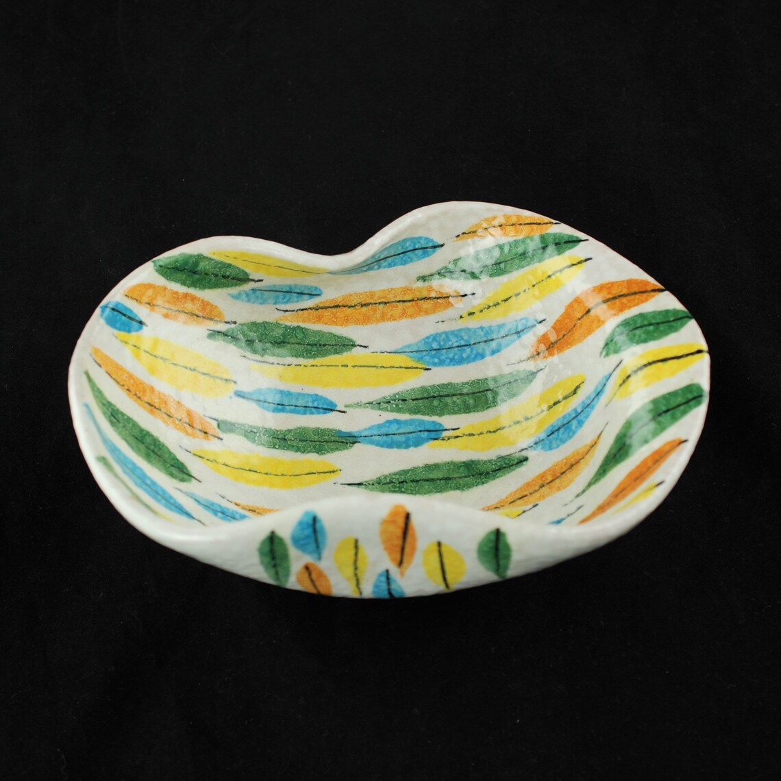 Vintage Bitossi Italy Piume Multi-Color Feather Ceramic Bowl | Etsy