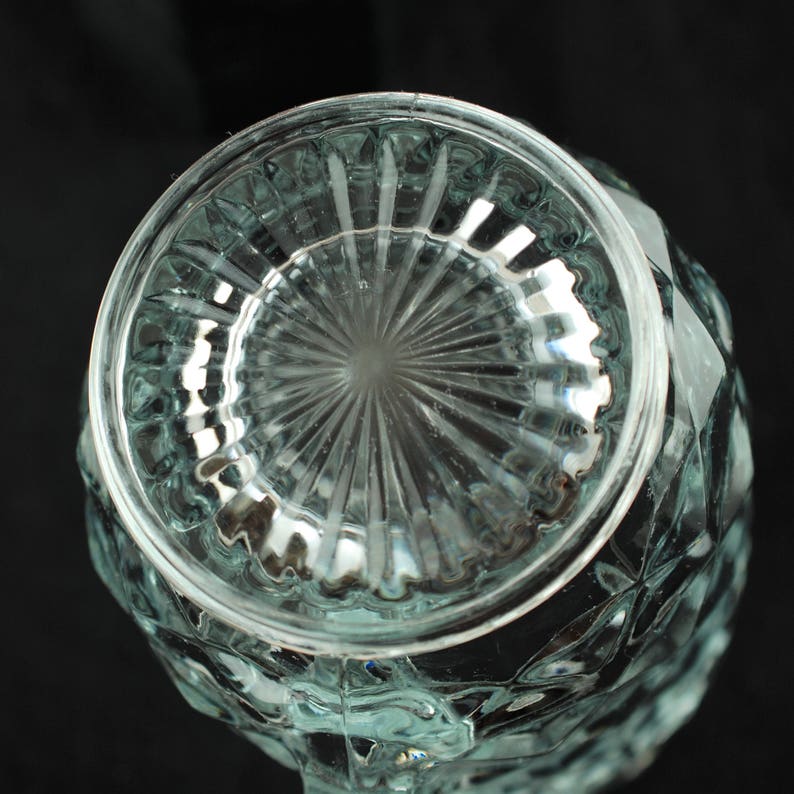 Large Vintage Clear Cubist Pitcher Indiana Glass Whitehall Etsy