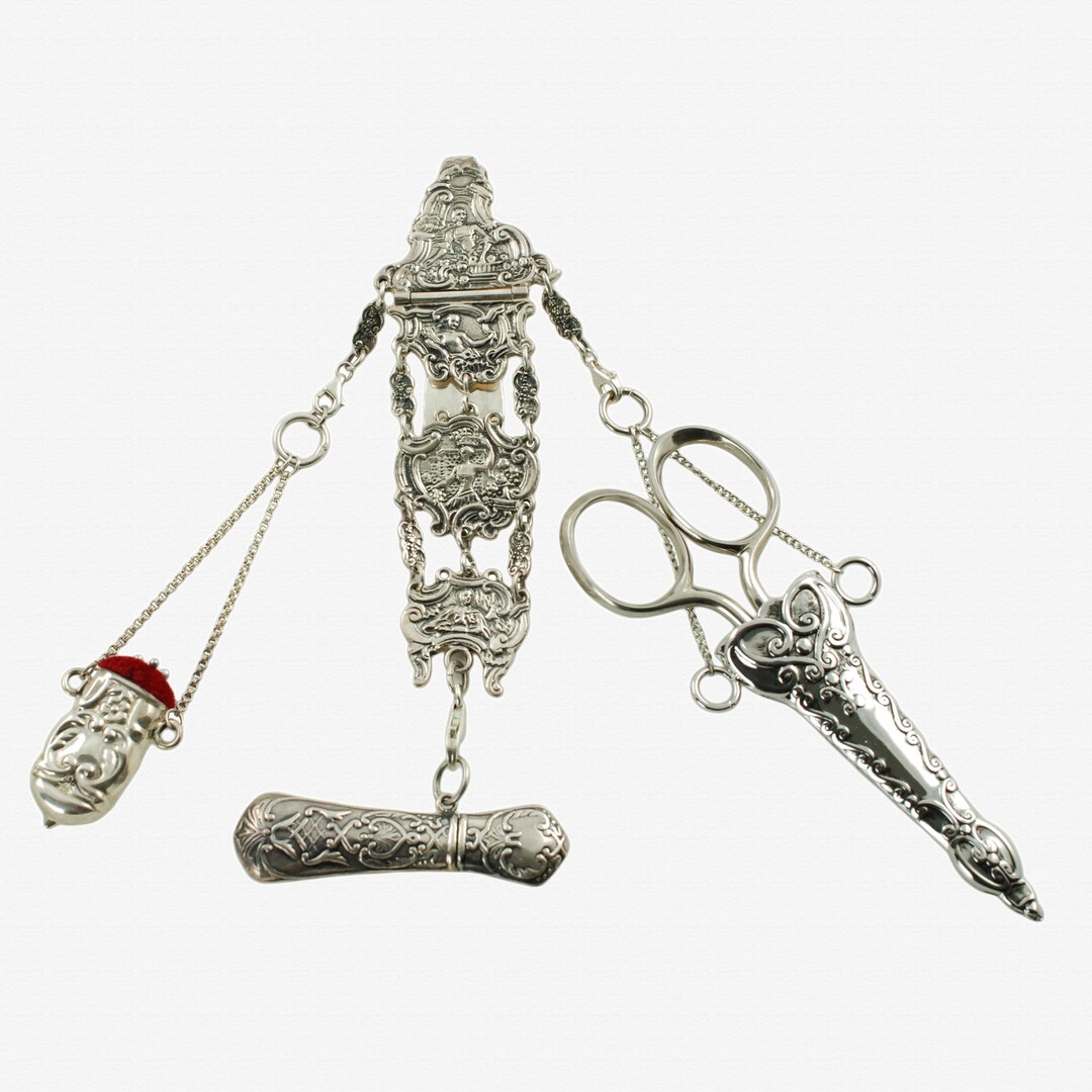 REO 925 Sterling Silver Victorian Reproduction Chatelaine Belt Clip ...