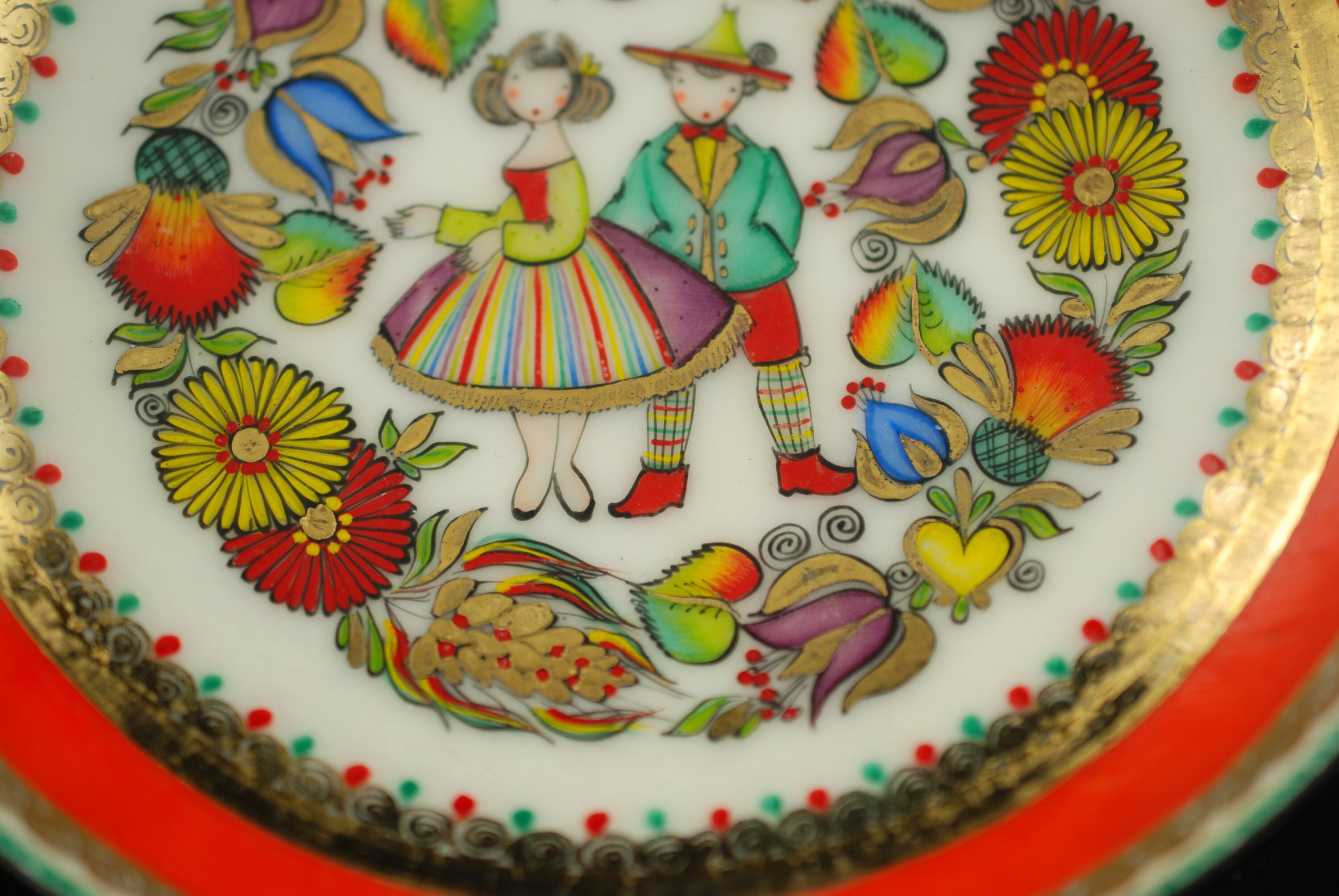 Vintage Austrian Hand Made HM Enameled Copper 6 Folk Art | Etsy