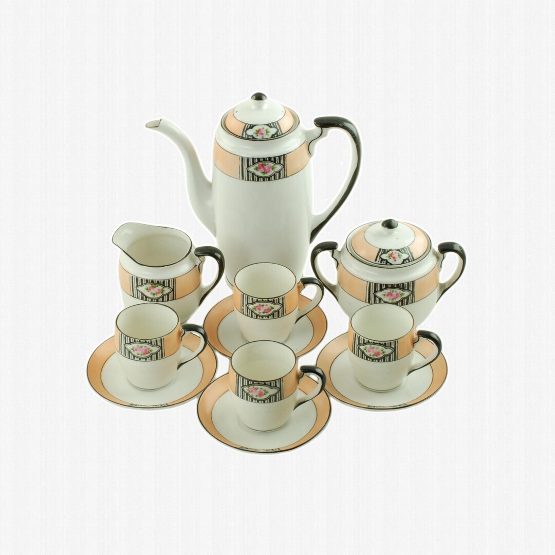 Vintage Morimura Noritake Hand Painted Pink Rose Pattern Porcelain ...