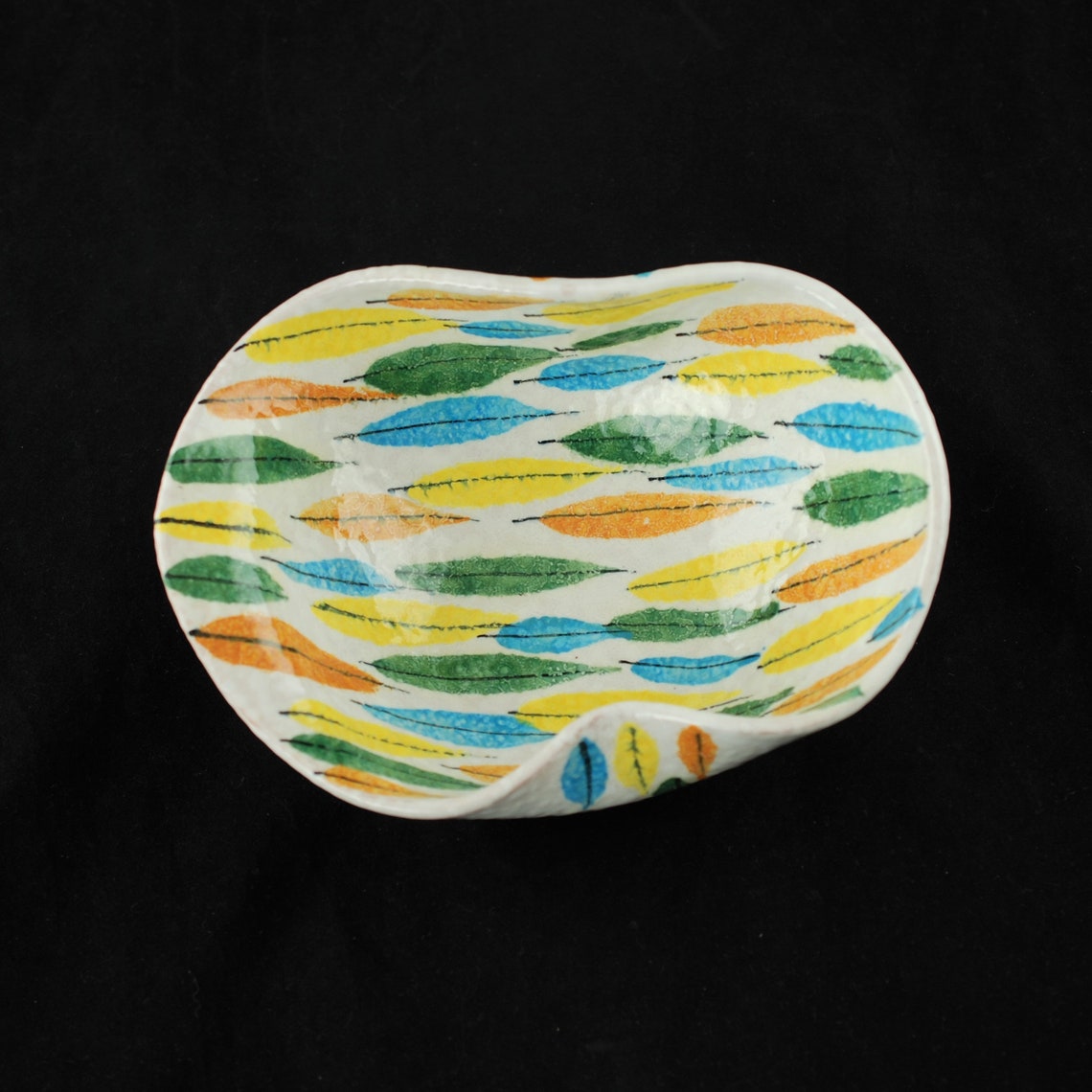 Vintage Bitossi Italy Piume Multi-Color Feather Ceramic Bowl | Etsy