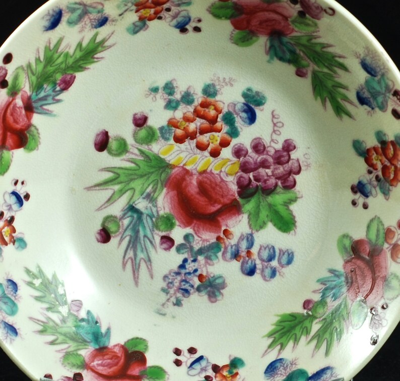 Antique English Rose and Thistle Pattern Hand Painted - Etsy