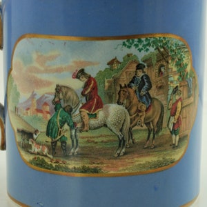 Large Antique Blue Prattware Gilt Trimmed Mug Featuring 'the Stone ...