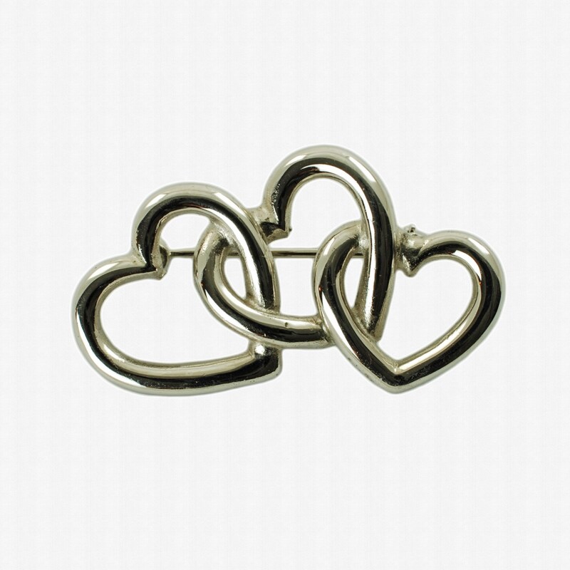 Silver Heart Brooch - Etsy