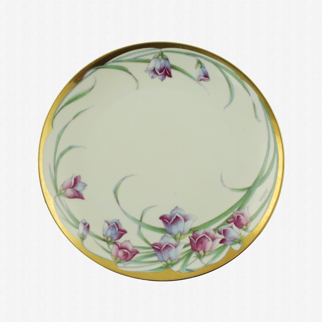 Antique German Porcelain Hand Painted Plate Signed Barbarin Fairy ...