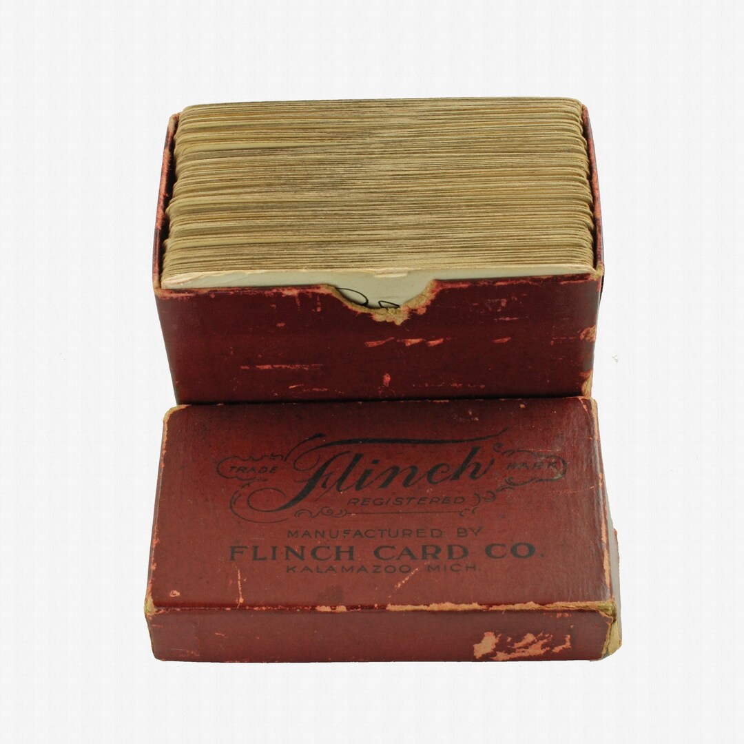 Antique Flinch Playing Card Game in Original Box With Instruction Sheet ...