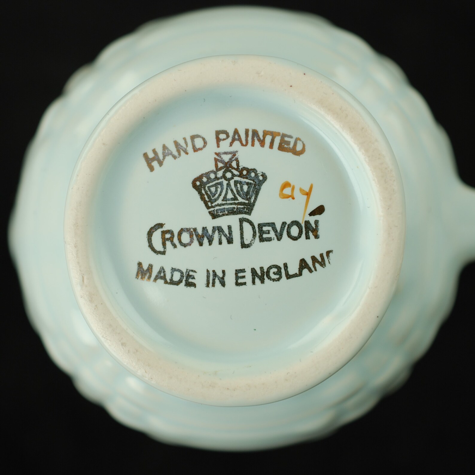 Vintage Crown Devon Made in England Hand Painted Blue | Etsy