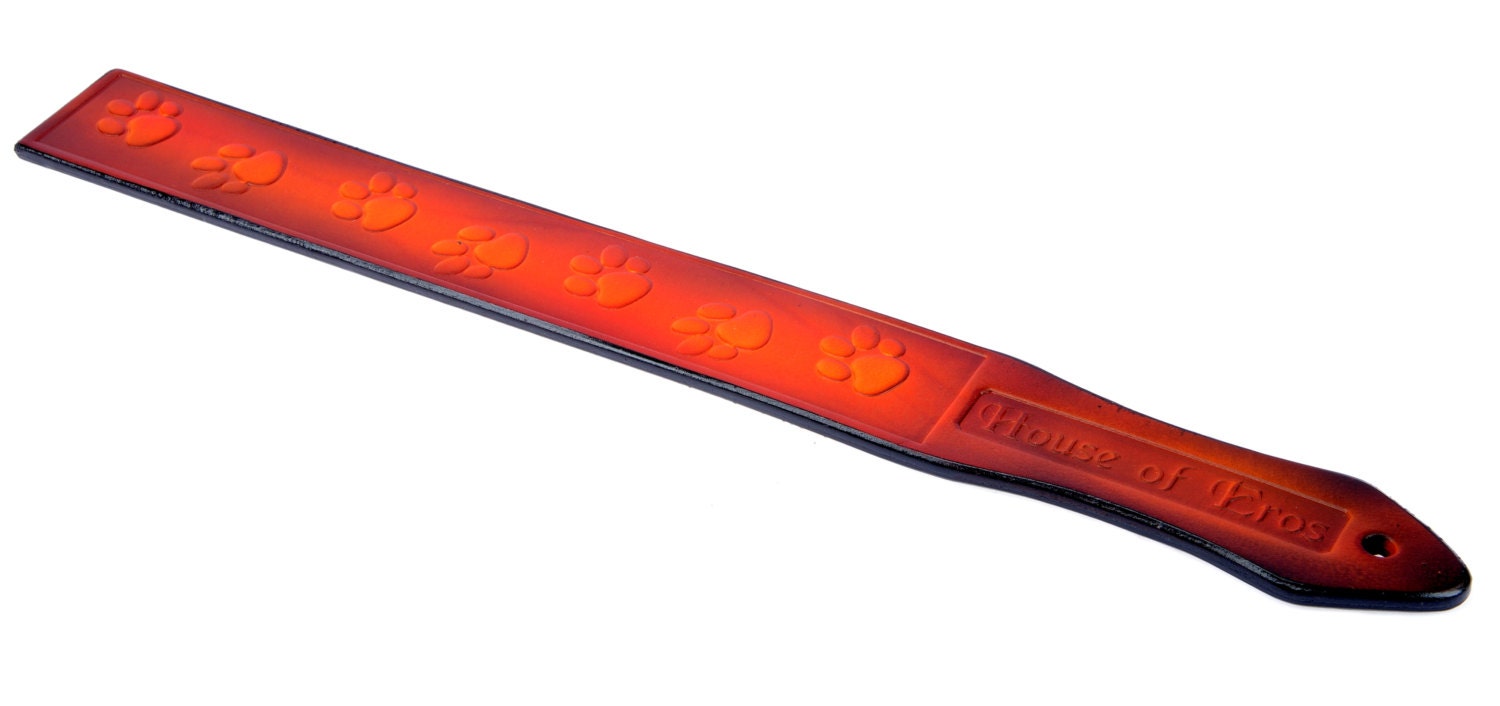 Paw Print Paddle, BDSM Paddle, BDSM Leather Paddle, Long Leather Paw ...