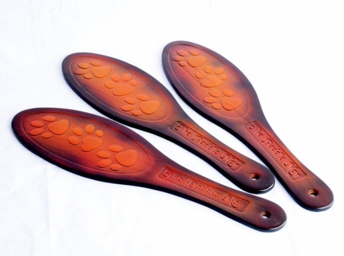 BDSM Paddle, Paw Print Leather Paddle, Leather Spanking Paddle. Leather ...
