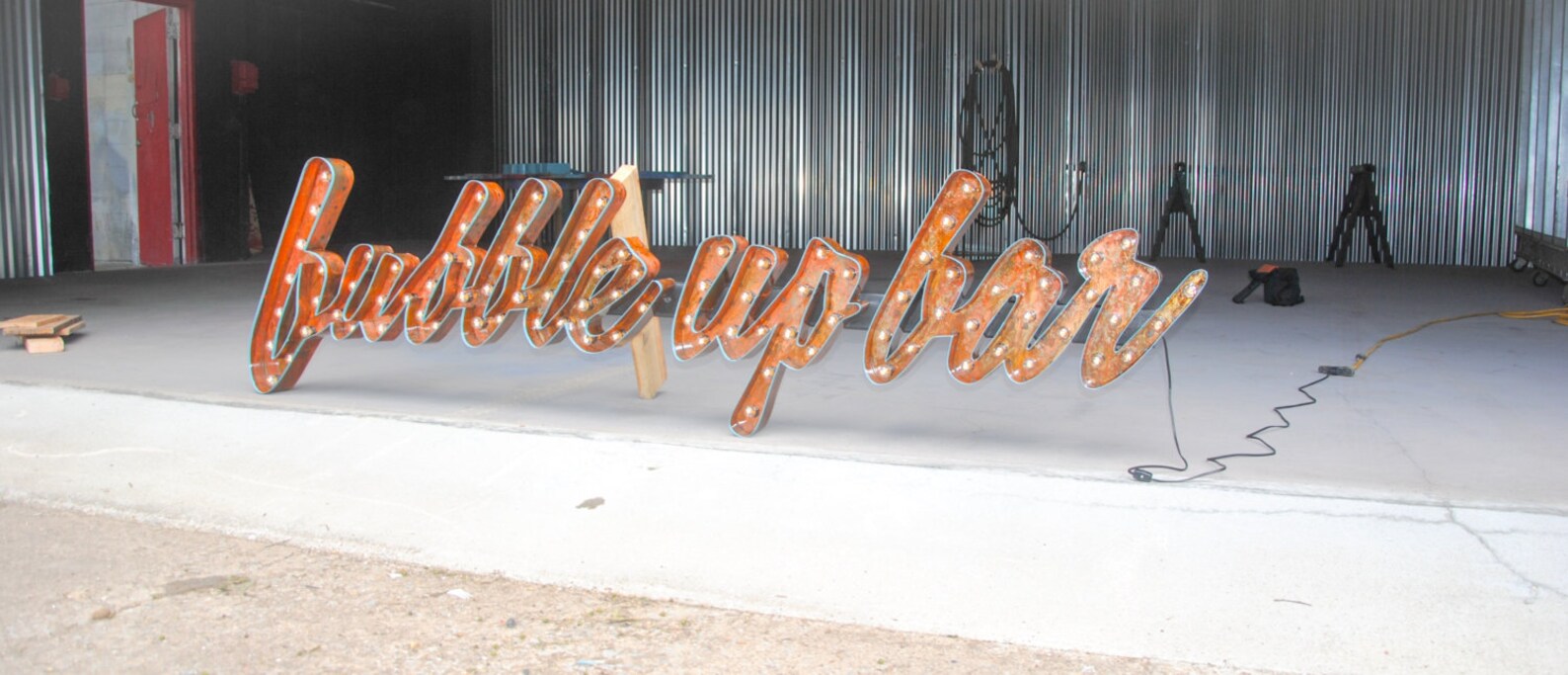 One Piece Script Font ANY COLOR Metal Letter Marquee Sign With Vintage ...