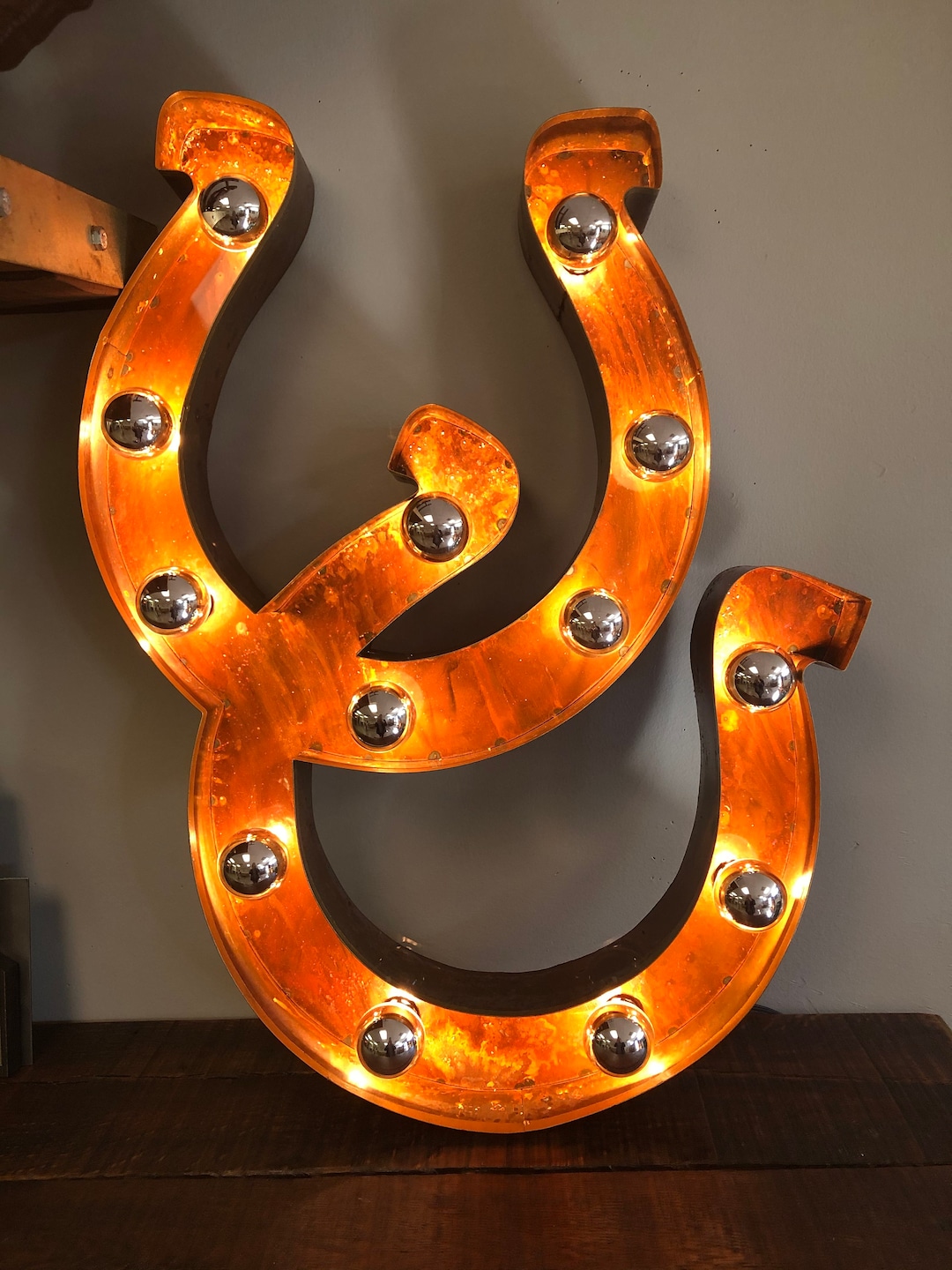 Channeled Lighted Horse Shoe Sign - Etsy