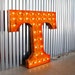 UT Power t Weathered Metal Letter Light in Distinctive UT Orange With ...