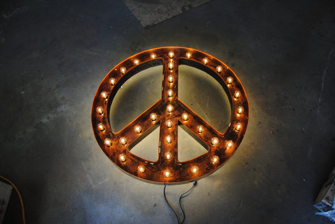 24 Inch Peace Sign With Custom Color Pinstripe and LED Back Lighting ...