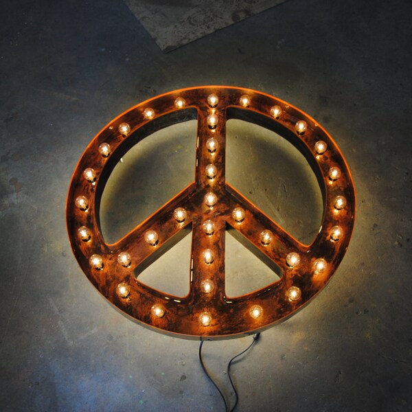 Lighted Peace Sign - Etsy