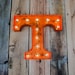 UT Power t Weathered Metal Letter Light in Distinctive UT Orange With ...