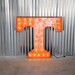 UT Power t Weathered Metal Letter Light in Distinctive UT Orange With ...