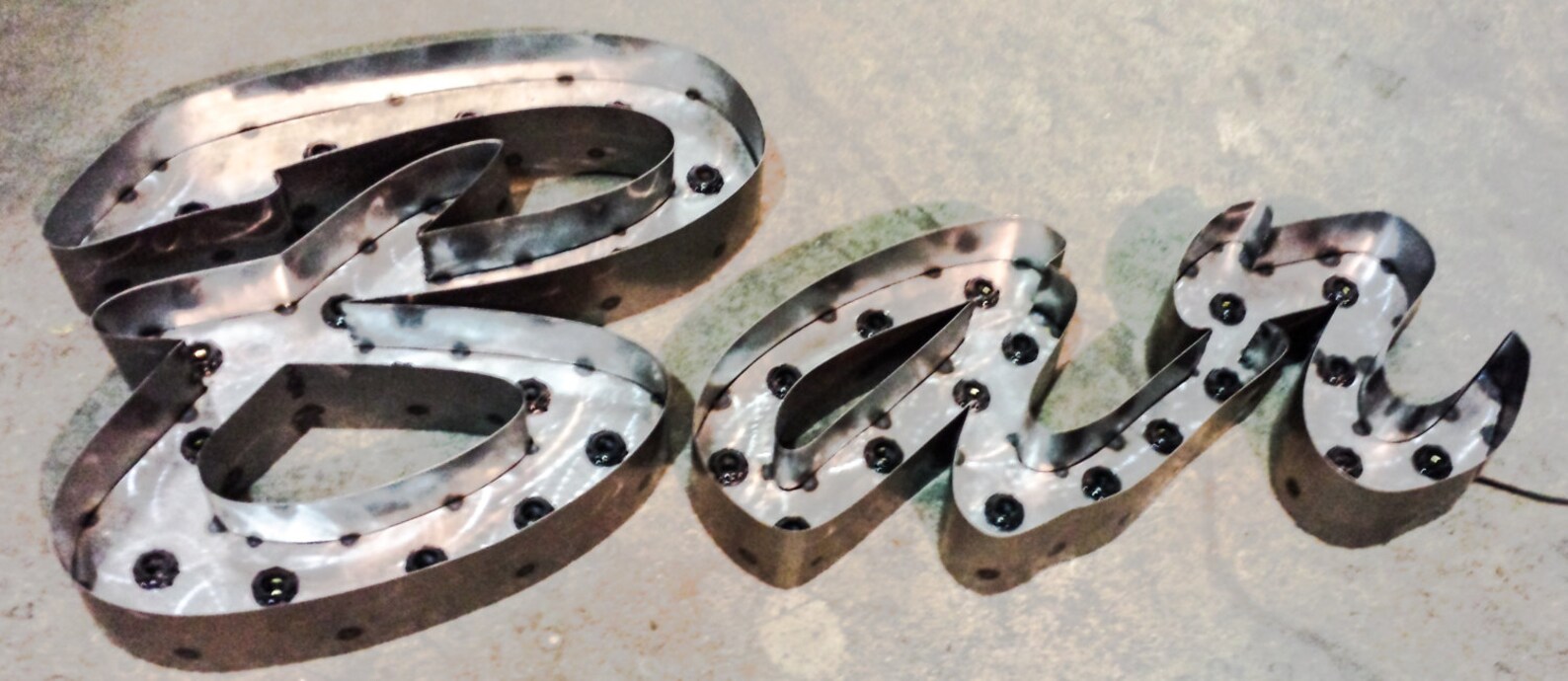 Handmade Metal Channeled Bar Sign With Marquee Bulbs!! Your Choice of ...