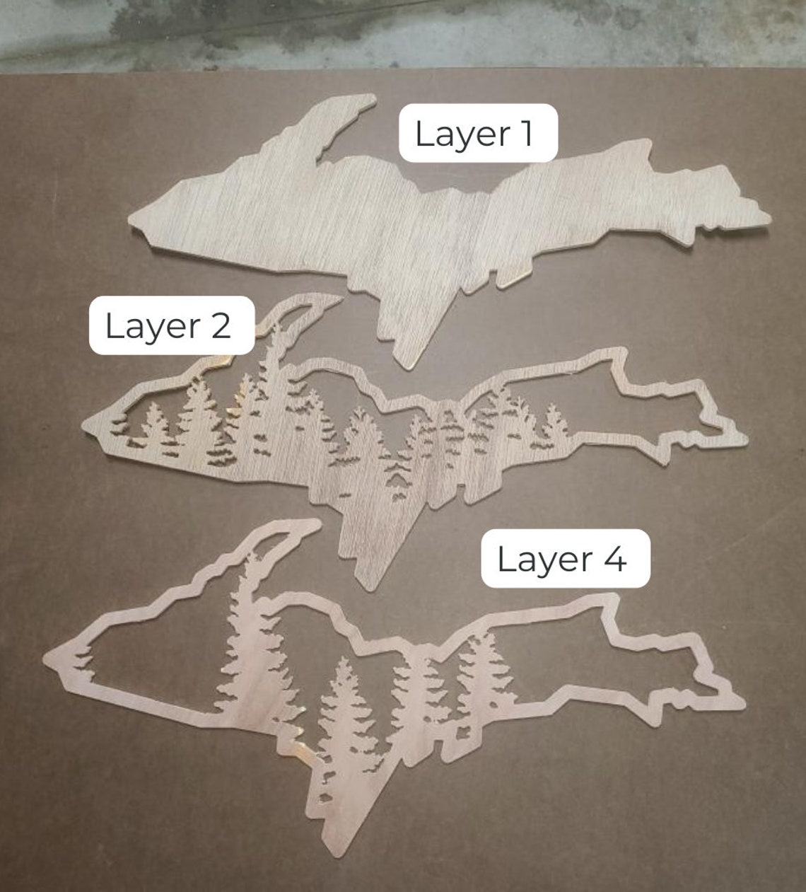 3D Layered State of Michigan Wall Art - Etsy