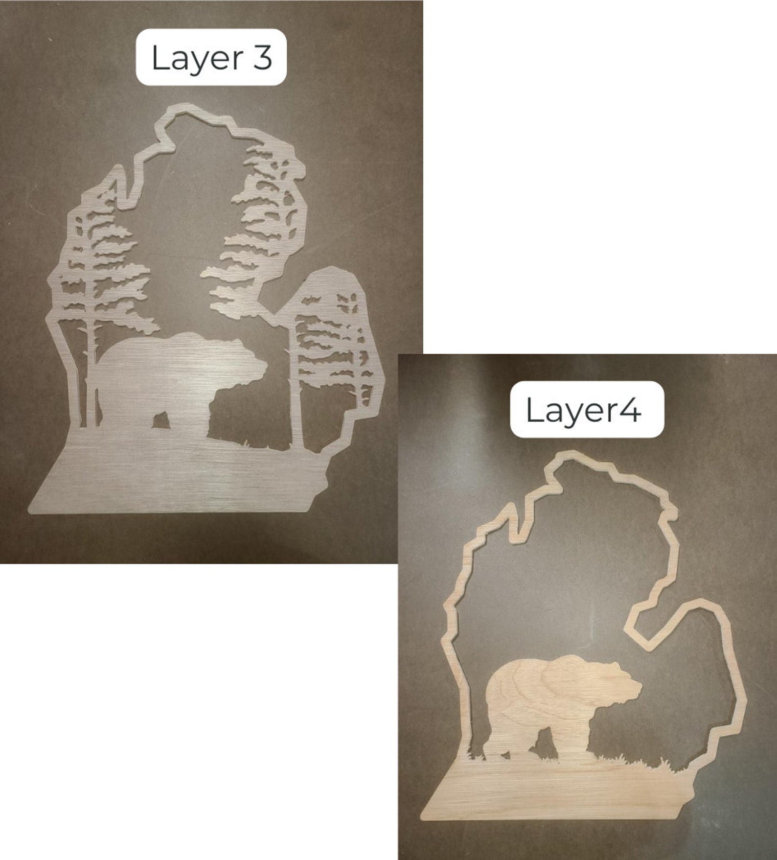 3D Layered State of Michigan Wall Art - Etsy