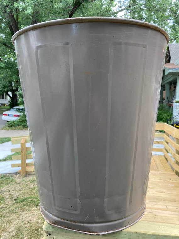Vintage Industrial Design White Mipro Metal Trash Can School - Etsy