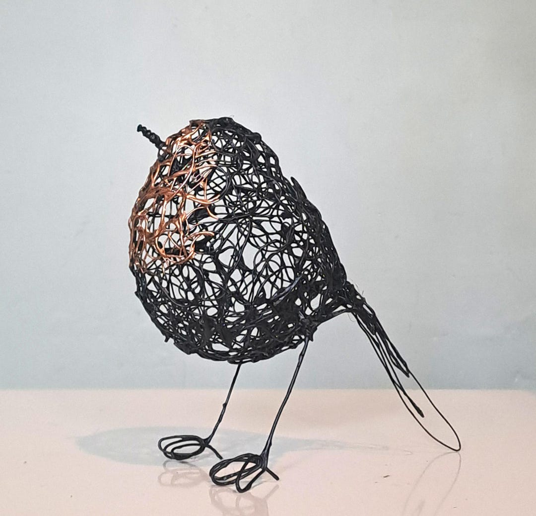 Robin Wire Art , Bird Sculpture , Wire Art Present - Etsy