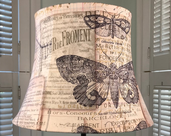 French Lamp Shade, Eclectic Lamp Shade, Script Lamp Shade, French ...