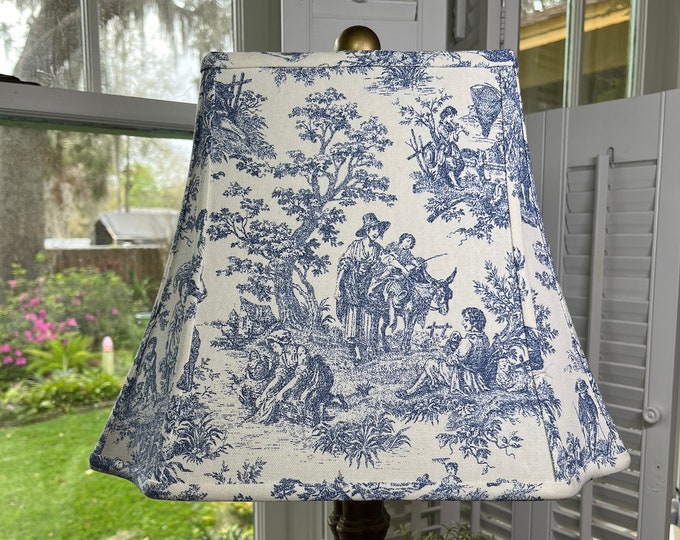 Toile Lamp Shade, Blue Toile Lamp Shade, Blue Lampshade, Lamp Shades ...