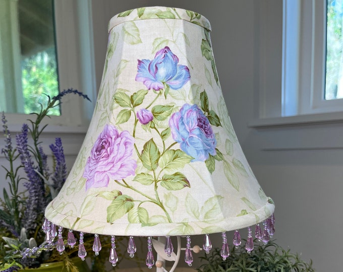 Floral Lamp Shade, Lavender Lamp Shade, Rose Lamp Shade, Shabby Chic ...