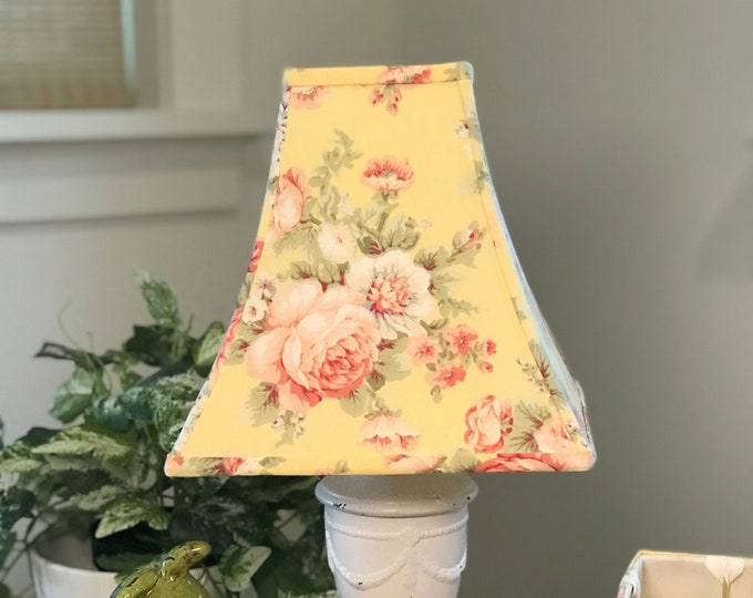 Shabby Chic Lamp Shade Yellow Lamp Shade Floral Lamp Shade - Etsy