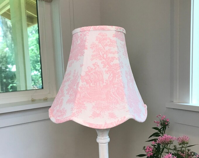 Pink Lamp Shade, Toile Lamp Shade, French Country Lamp Shade, French ...